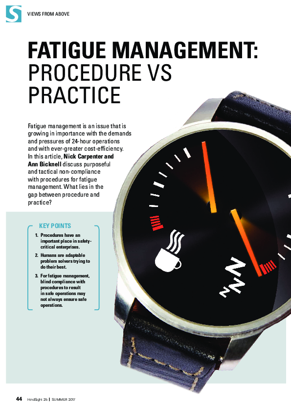 HS25: Fatigue management: Procedure vs practice | SKYbrary Aviation Safety HS25: Fatigue management: Procedure vs practice | SKYbrary Aviation Safety